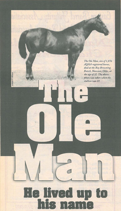 Throwback: The Ole Man - Barrel Horse News